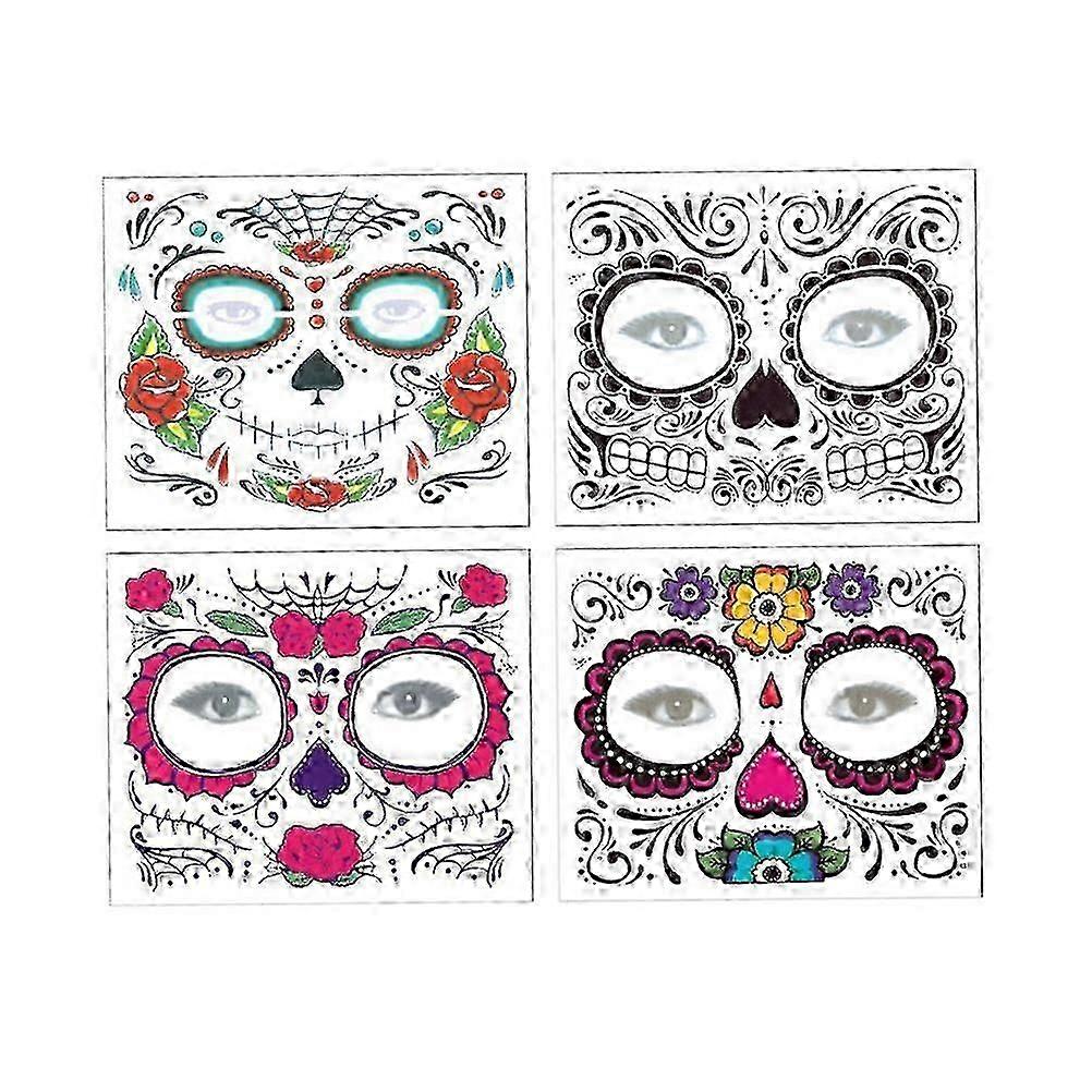 2025 4PCS Halloween Facial Stickers Lasting Waterproof Temporary ...