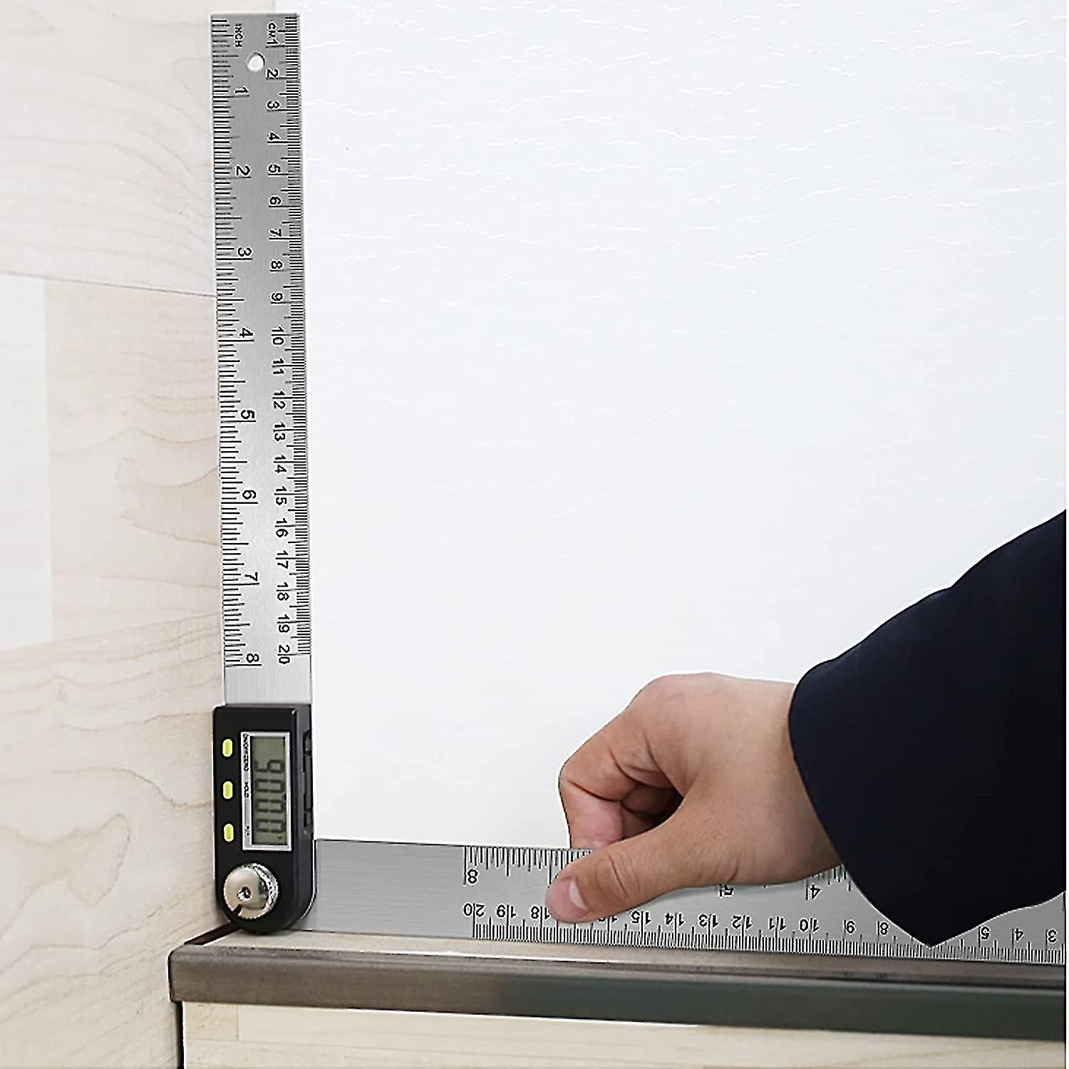 1 Piece Digital Angle Ruler, 200mm Stainless Steel Digital Protractor, With Zero Adjustment And ...