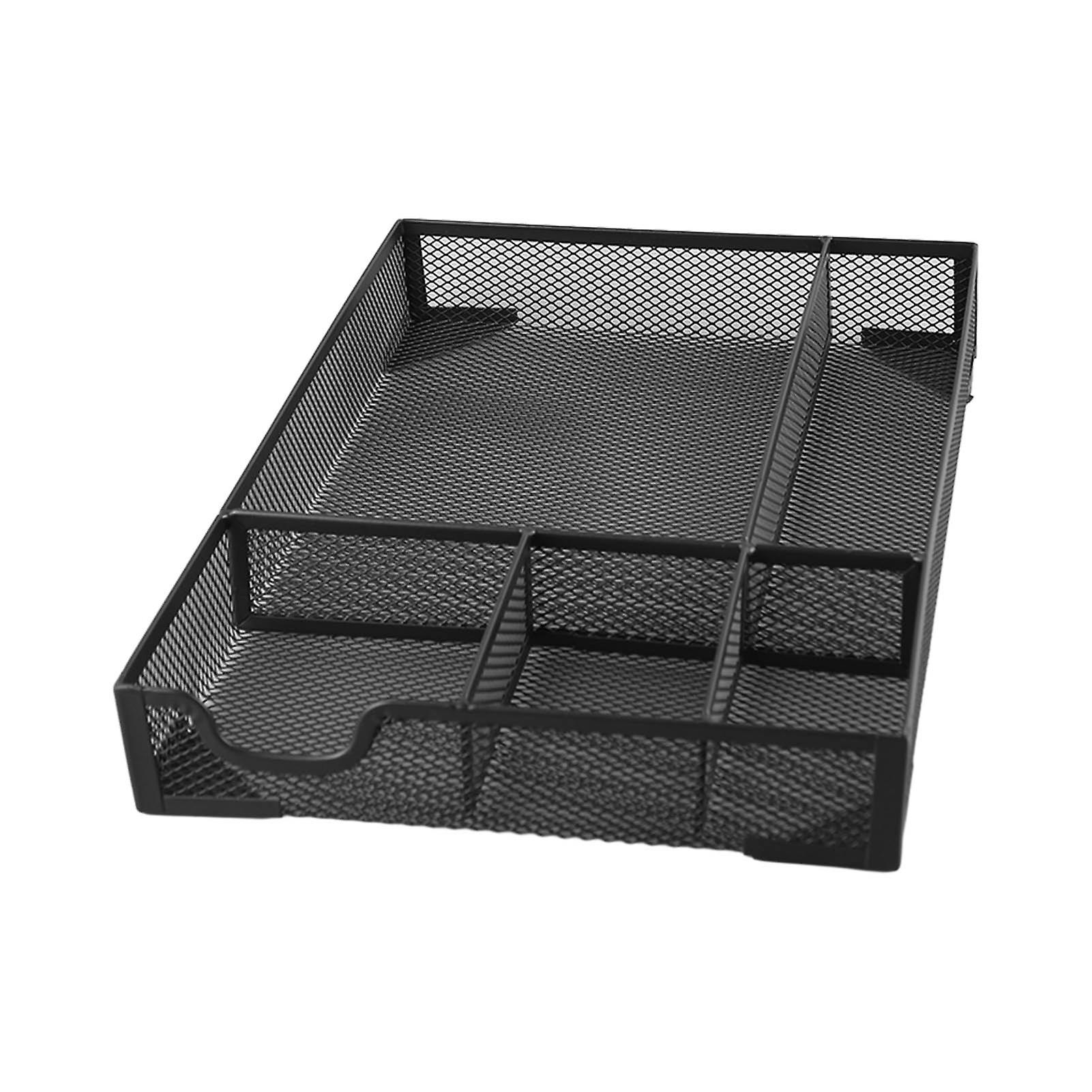 Metal Mesh Drawer Organizer Tray 5 Grids Multipurpose Stable Prevent ...