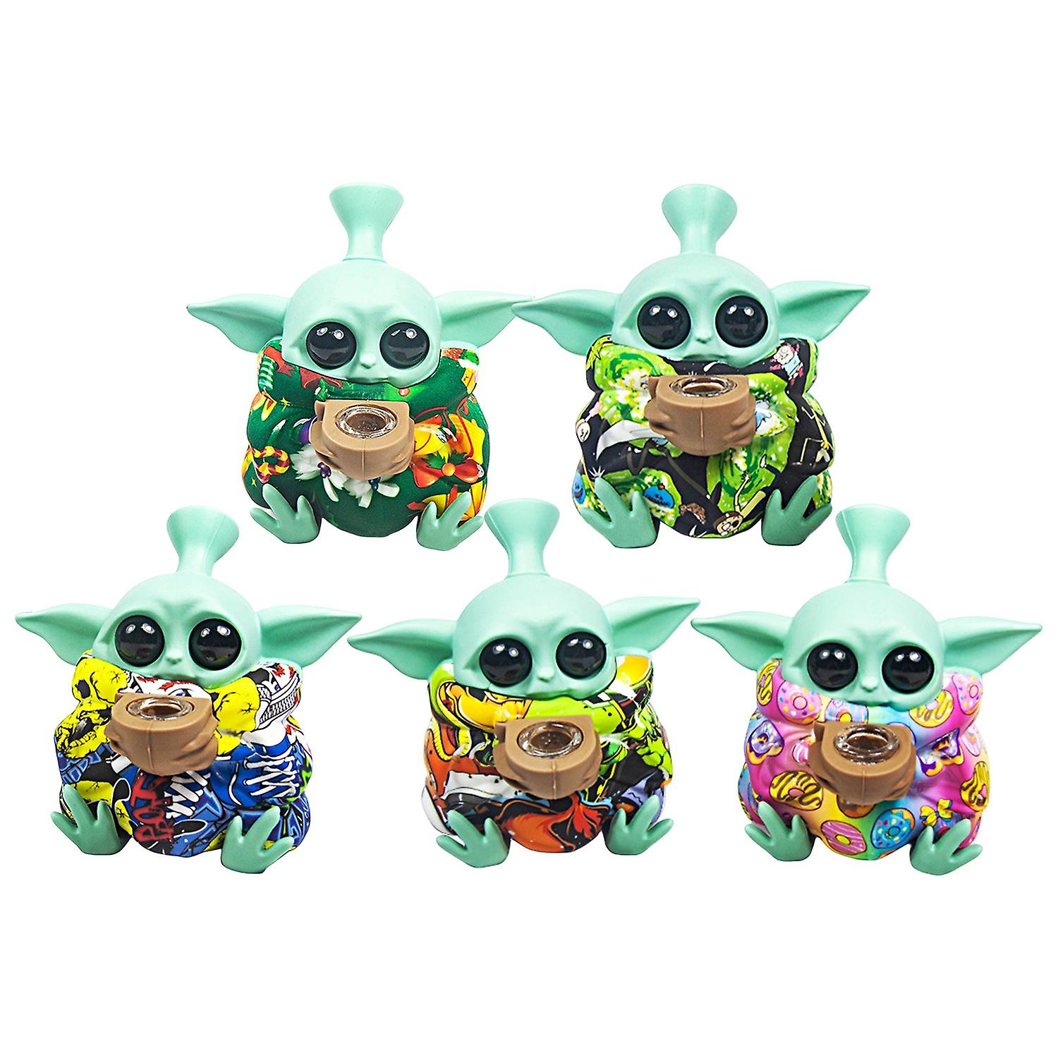 Baby Yoda Pipe Lovely Miniature Cartoon Figurine Model Toy Collection ...