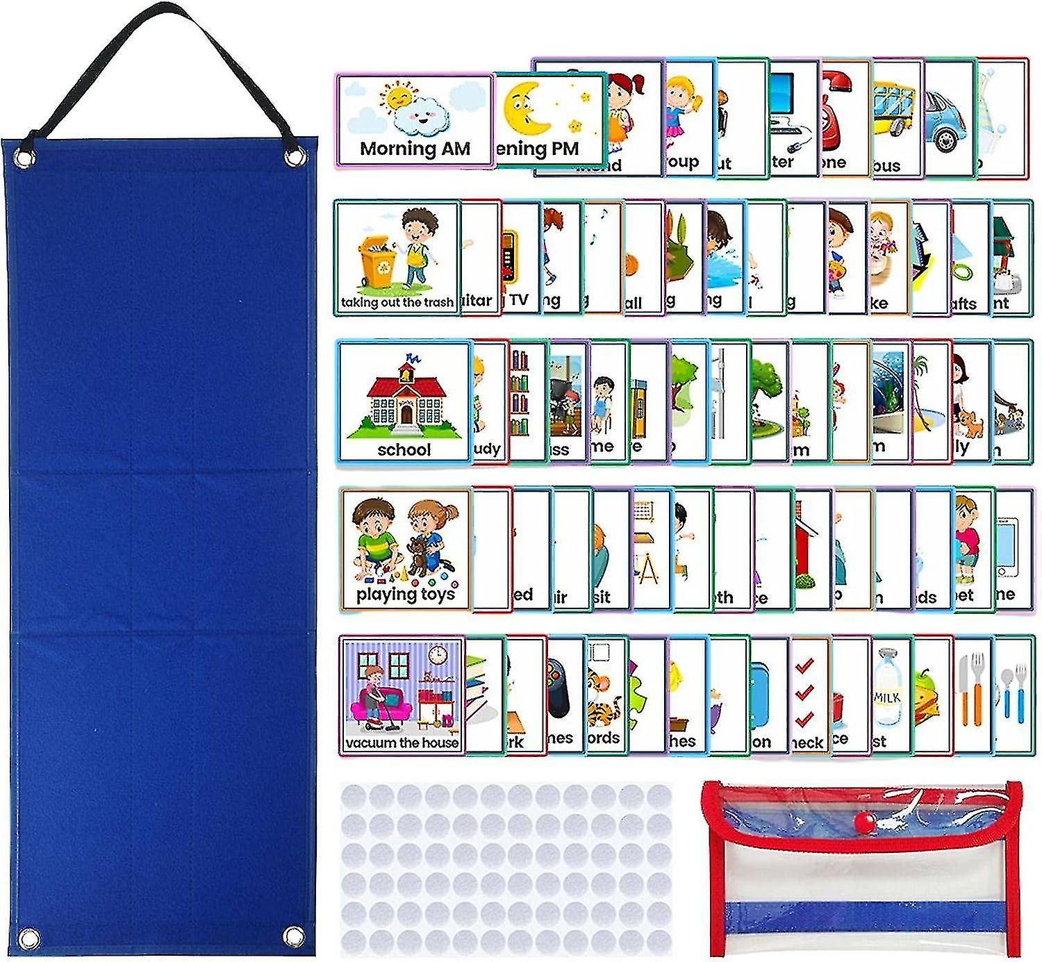 Visual Schedule For Kids, 2 In 1 Autism Chore Routine Chart With 70 ...