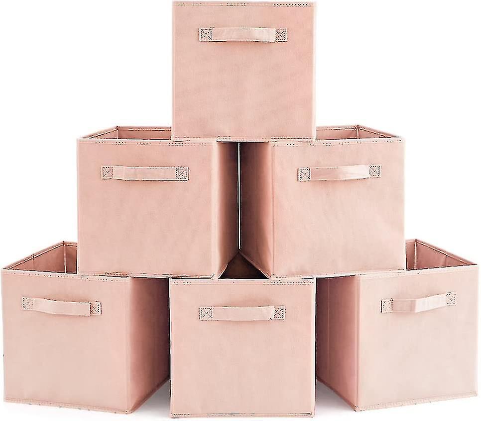 Set Of 6 Foldable Cube Storage Box, Organiser Basket Containers With ...