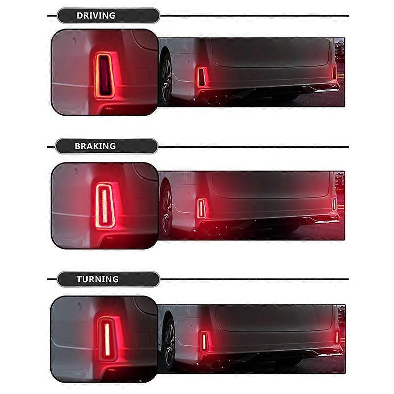 2X LED Rear Bumper Reflector Tail Brake Light for Alphard Vellfire 30 ...