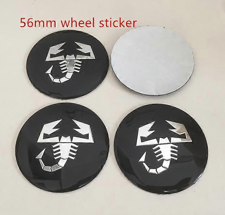 4pcs 50mm 56mm Abarth Car Wheel Hub Center Cap Badge Covers Emblem ...
