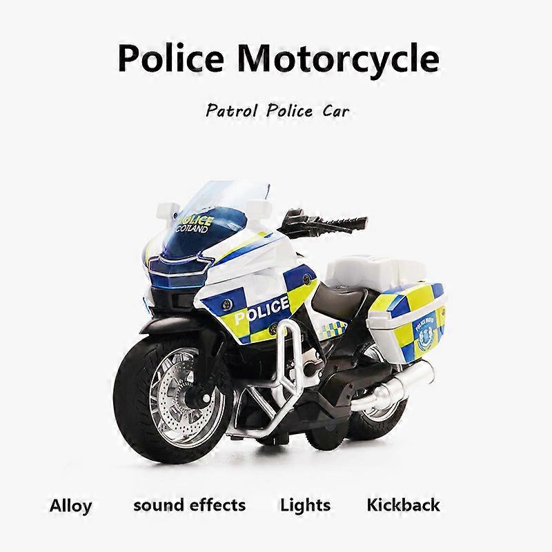Children's Toys Simulation Iron Ride Police Motorcycle Back To The ...