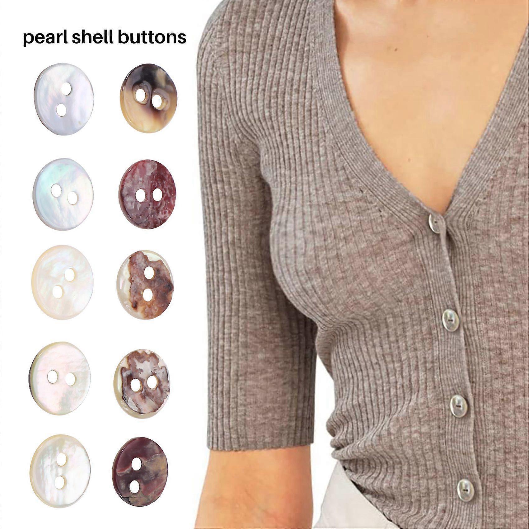 100 x 8 mm Pearl Buttons Mother of Pearl Shell Round Heads | Fruugo UK
