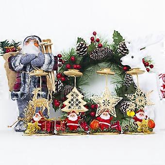 Christmas Metal Tealight Candle Holder Cute Santa Claus for Doll Hollow ...