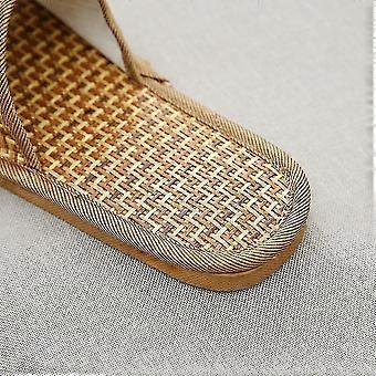 Mens Grass Rattan Slipper In Summer, Travel, Hotel, Home Wooden Floor ...