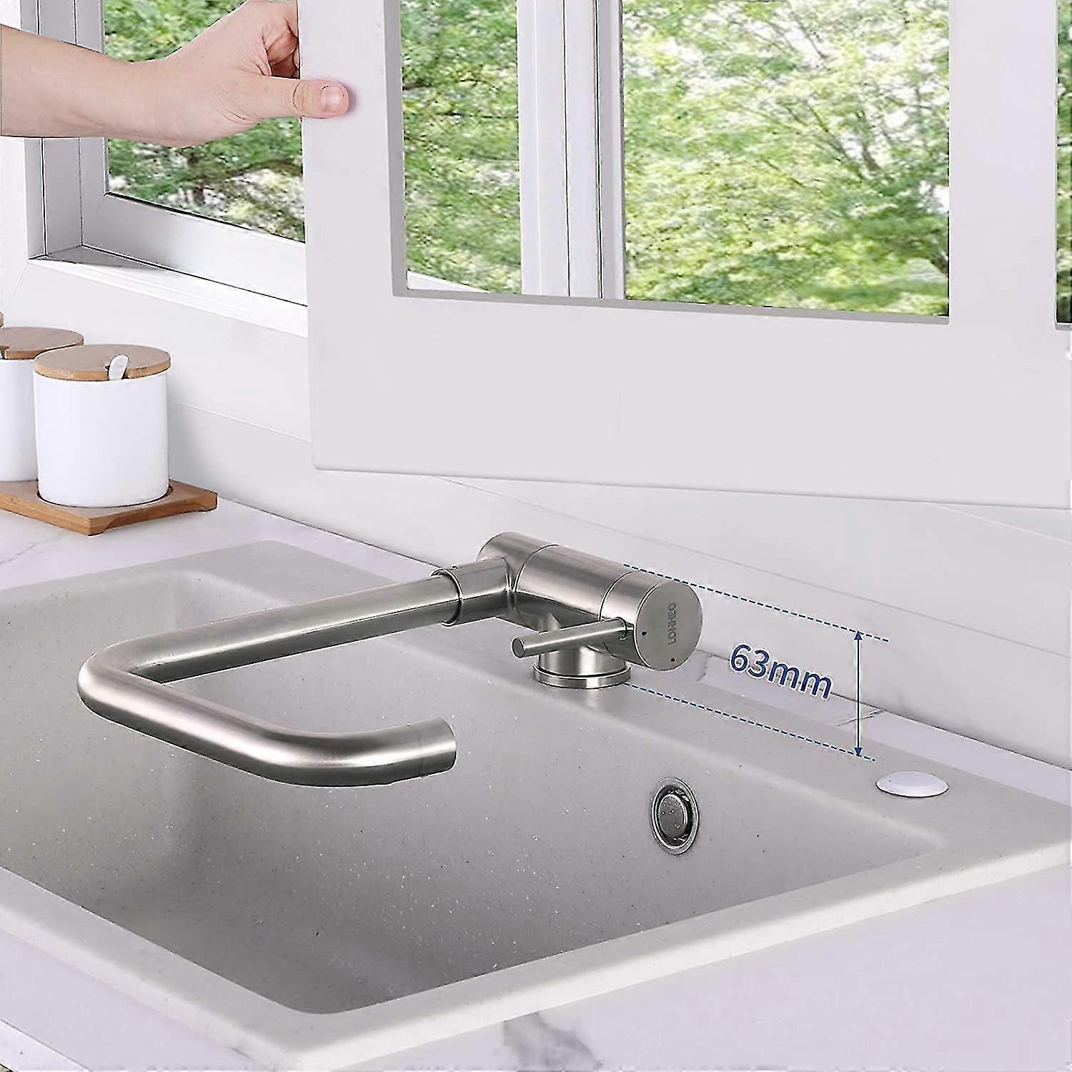 360 Swivel Folding Kitchen Faucet, Kitchen Faucet With Folding Handle ...