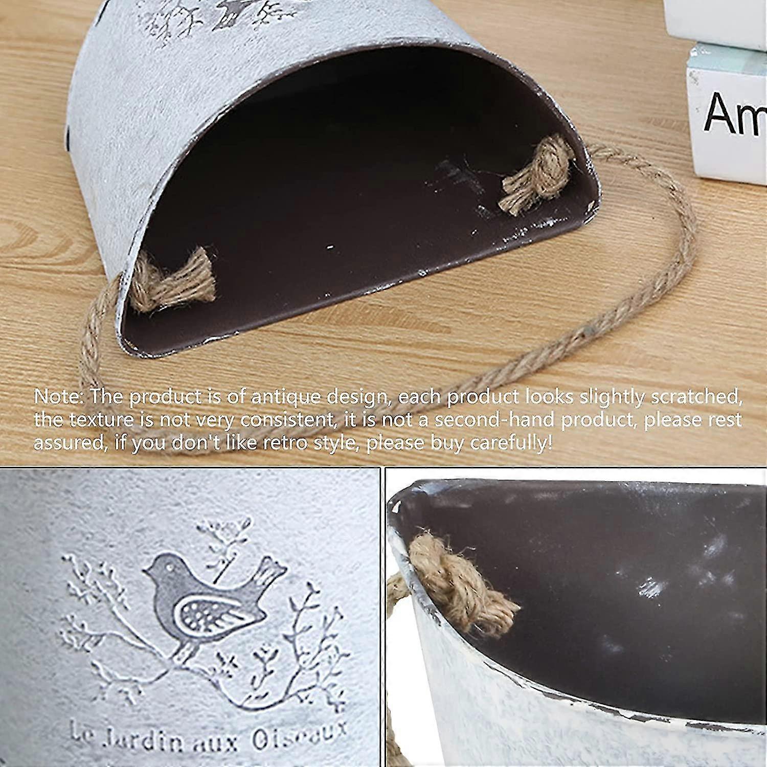 3 Pack Hanging Planter Pots Galvanized Wall Decor Vase Farmhouse Decor ...