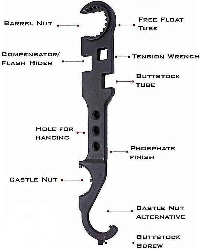 AR15/M4 Multi Purpose Combo Wrench Tool Wrench Barrel Nut Stock Tool ...
