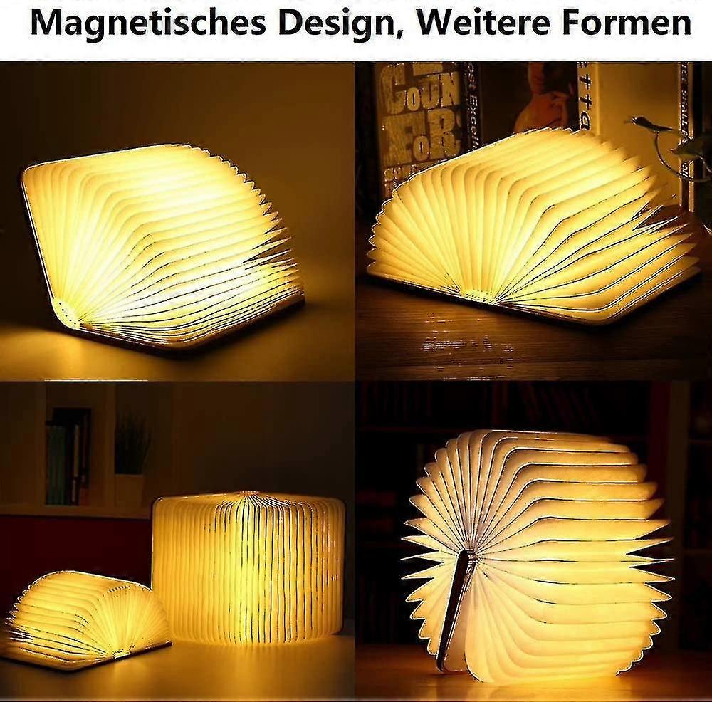 Wooden Book Lamp, Folding Book Lamp Decoration, Warm White | Fruugo UK