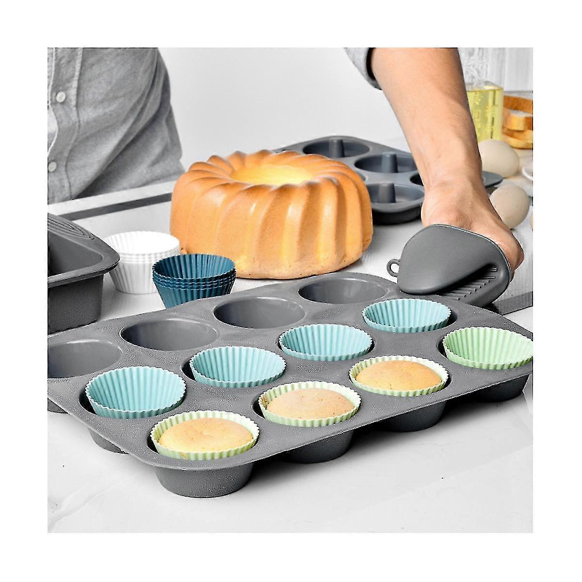 Silicone Baking Cups, Reusable Cupcake Liners,48 Pack Cake Molds ...