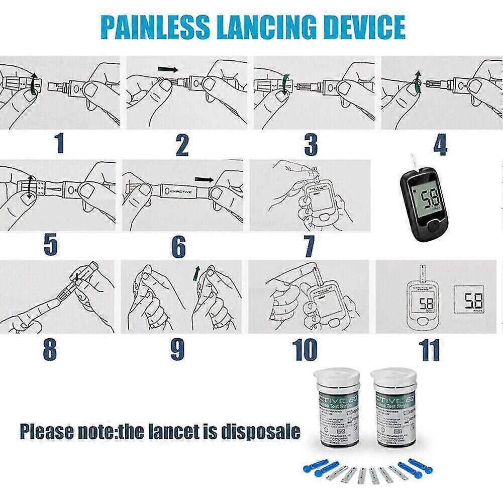 Smart Digital Display Glucometer Portable Blood Sugars Test Kit with ...