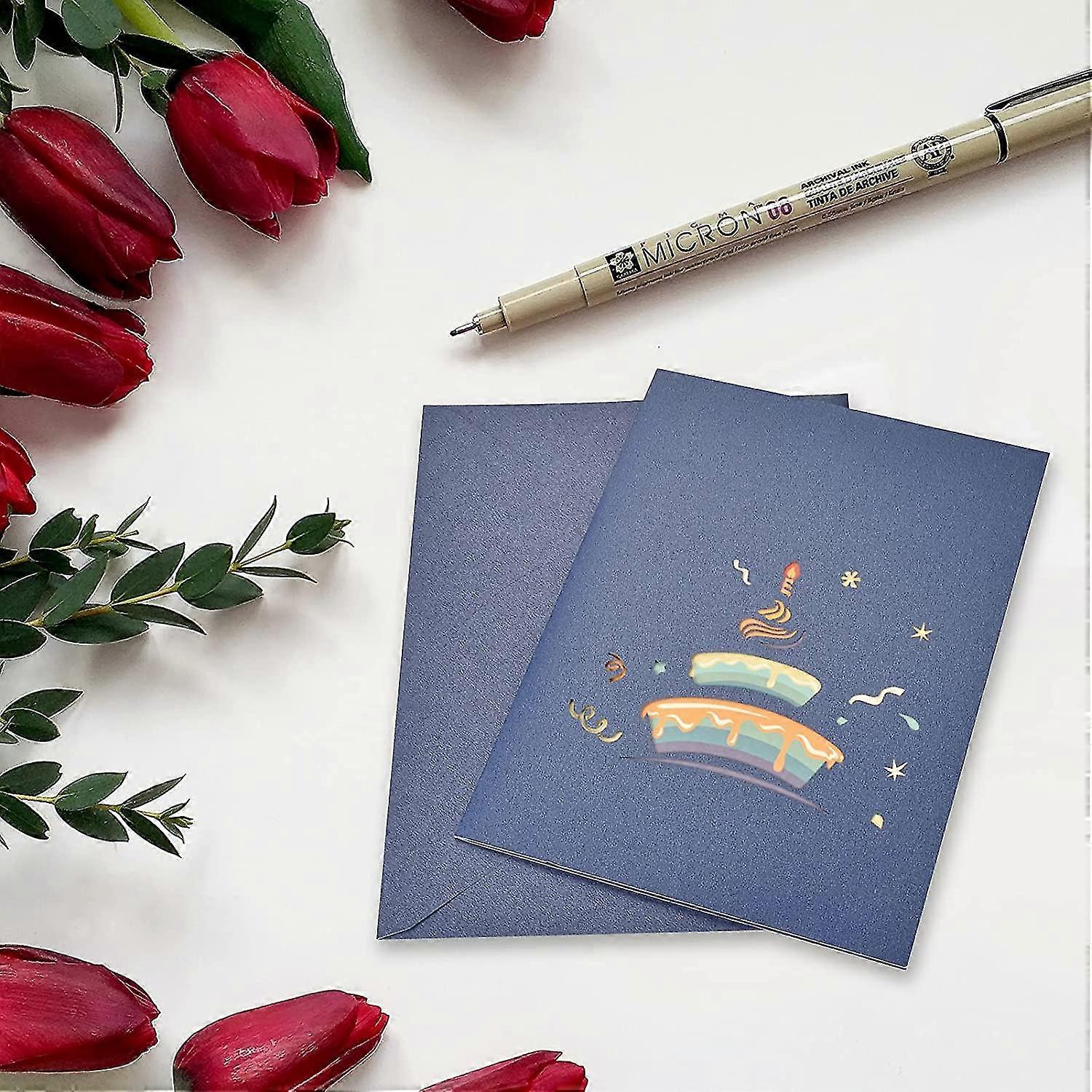 Birthday Card, 3d Pop Up Happy Birthday Card Handmade Birthday Cake ...