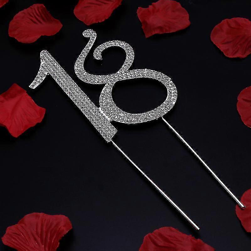 18 Cake Topper For 18th Birthday Party Or Anniversary Crystal ...