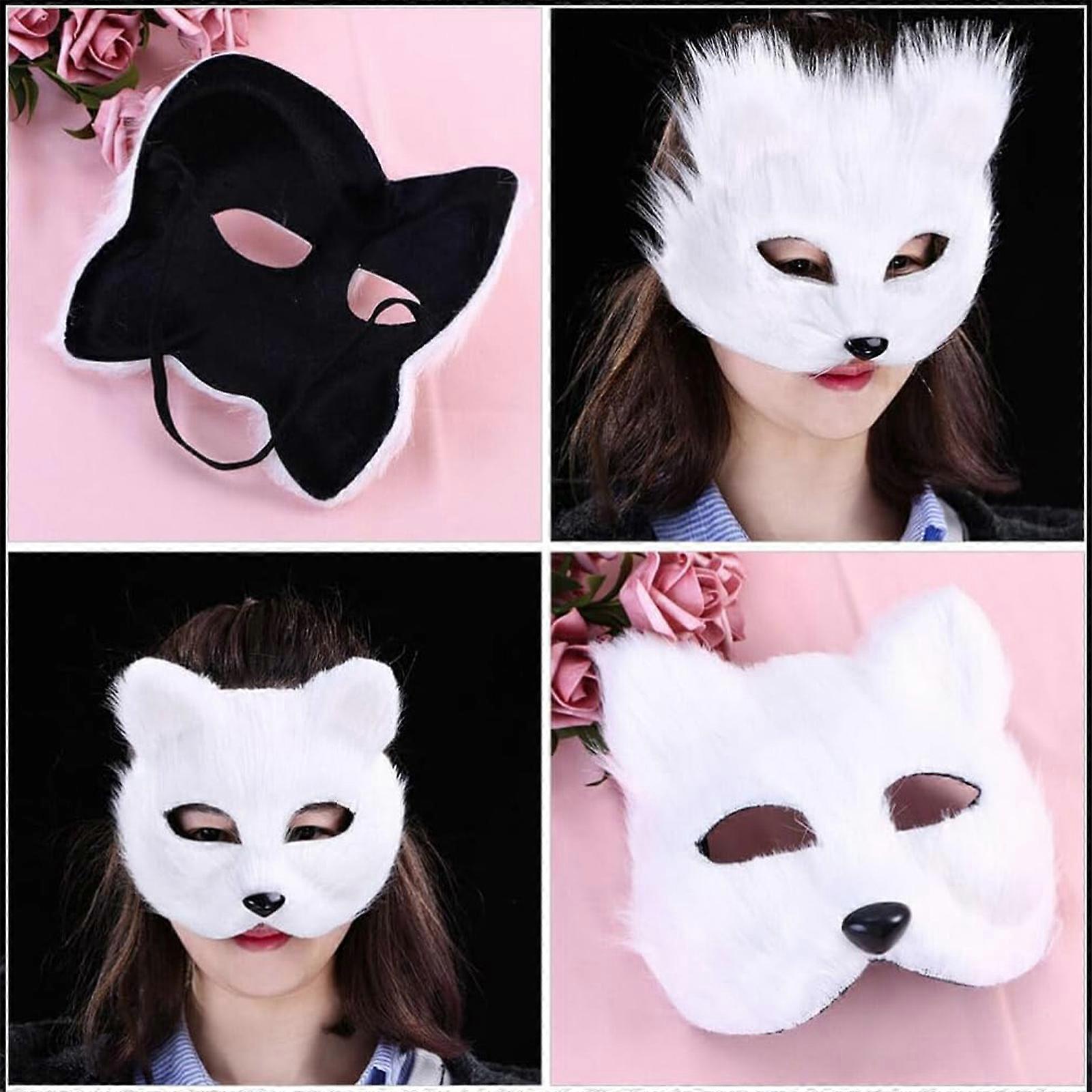 Cosplay Mask Hallween Animal Mask Fox Mask Half Face Animal Furry Fox ...