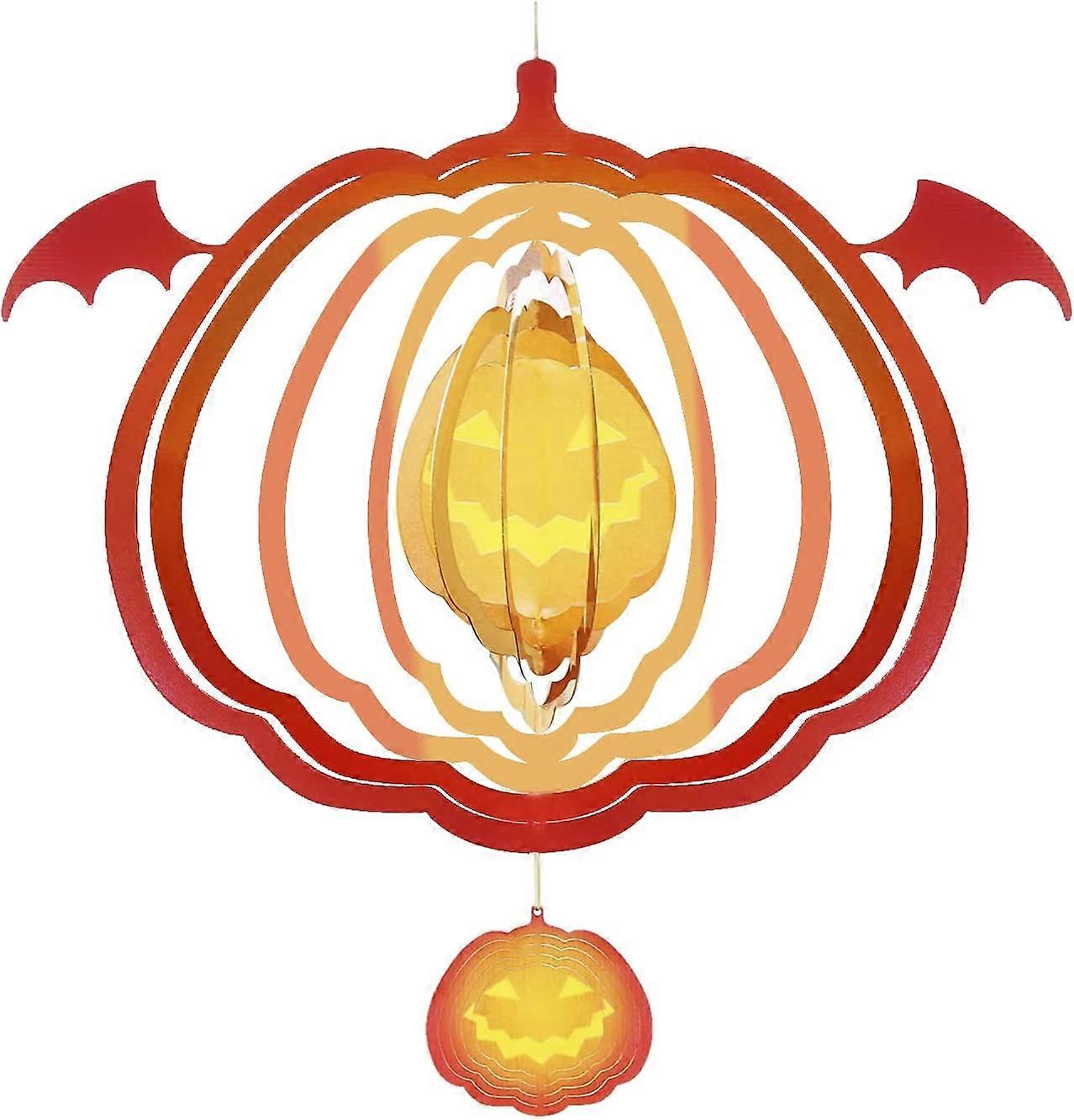 Halloween wind gyro pumpkin devil, metal sculpture craft creative ...