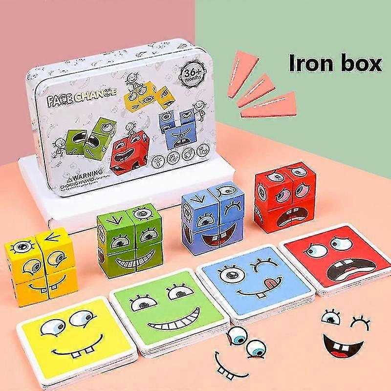 Kids Educational Toys Emotion Change Expressions Puzzles Cube Table ...