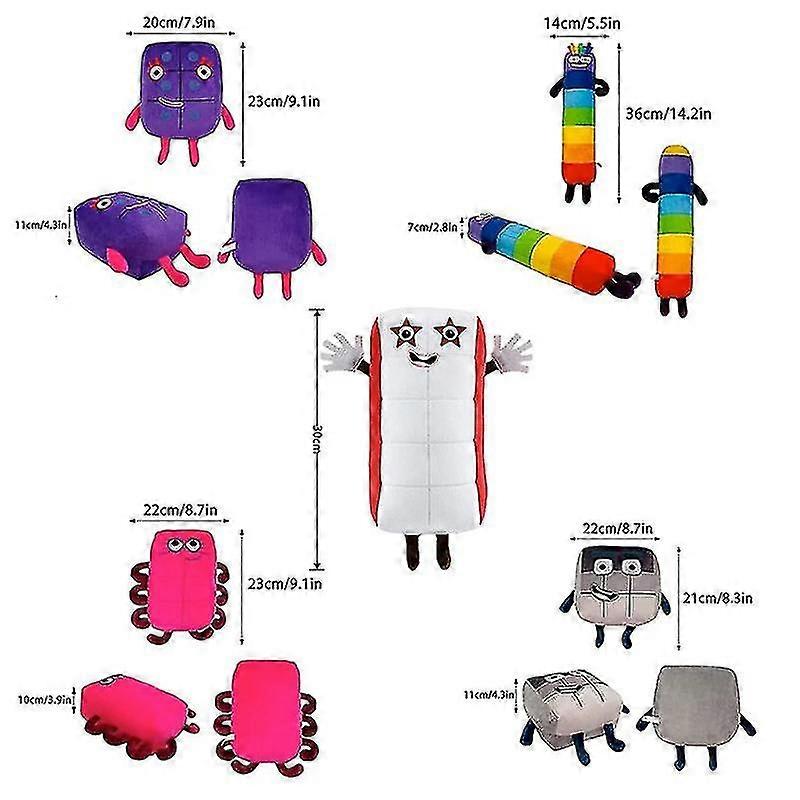 Numberblocks 1-10 Plush Doll Toy Gift Educational Premium Stuffed ...