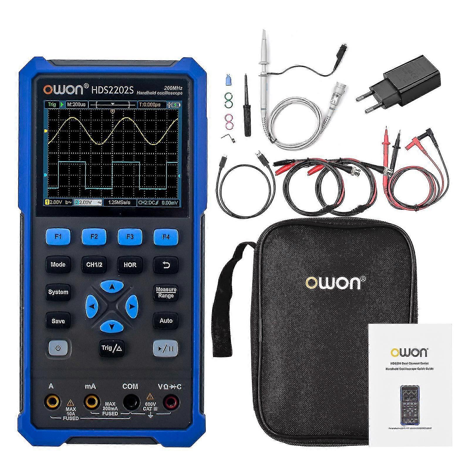Owon Hds2202s 3 In 1 Handheld Digital Oscilloscope Multimeter Waveform ...