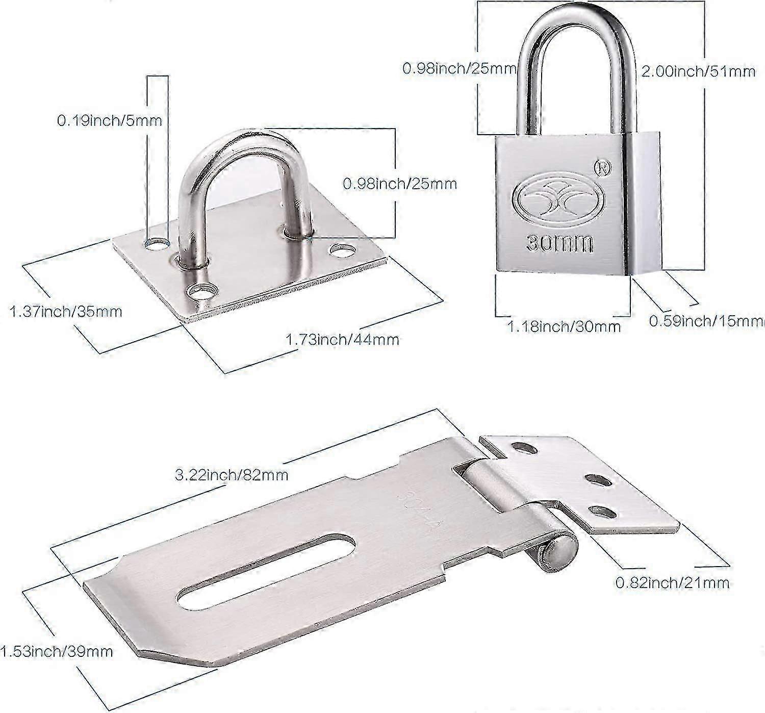 Staple Padlock Hasp With Padlock And Screw Heavy Duty Staple Padlock, Waterproof Door Lock ...