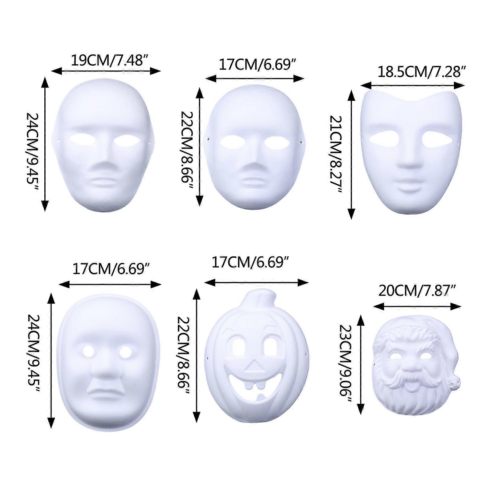 White Paintable Mask Blank Costume Mask DIY Full Face Mask Paintable ...