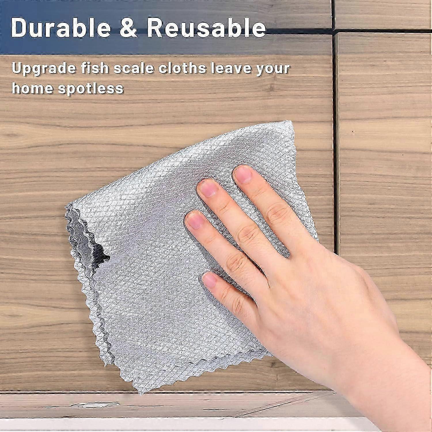 8 Pack Fish Scale Streak Free Miracle Cleaning Cloth, Microfiber ...