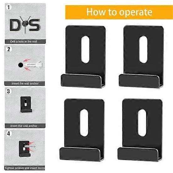 Metal Mirror Clips Wide Channel Mirror Hanger Clip Kit Rustproof Strong ...