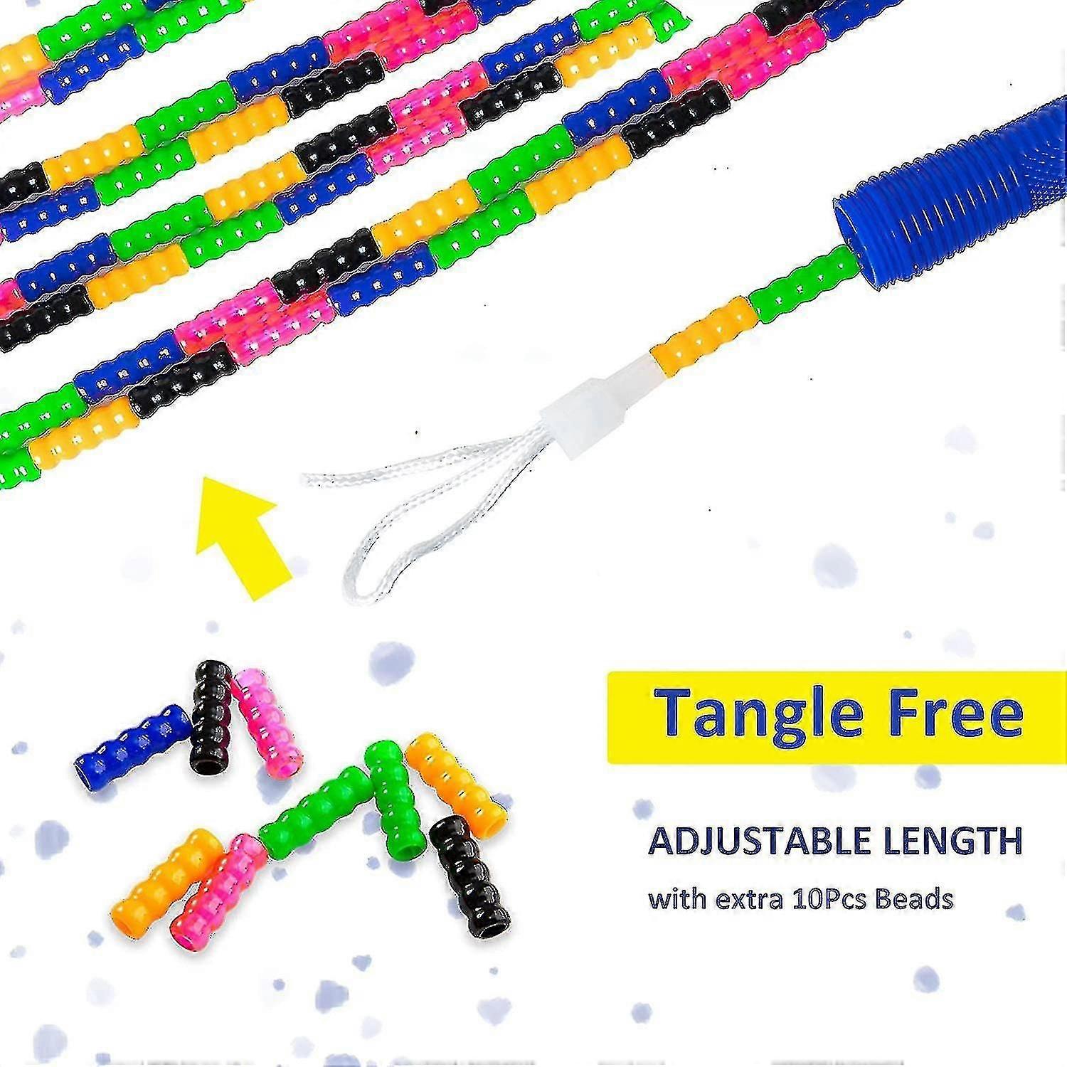 Double Dutch Jump Rope, Adjustable Length, 16ft 2-Pack Beaded Skipping ...