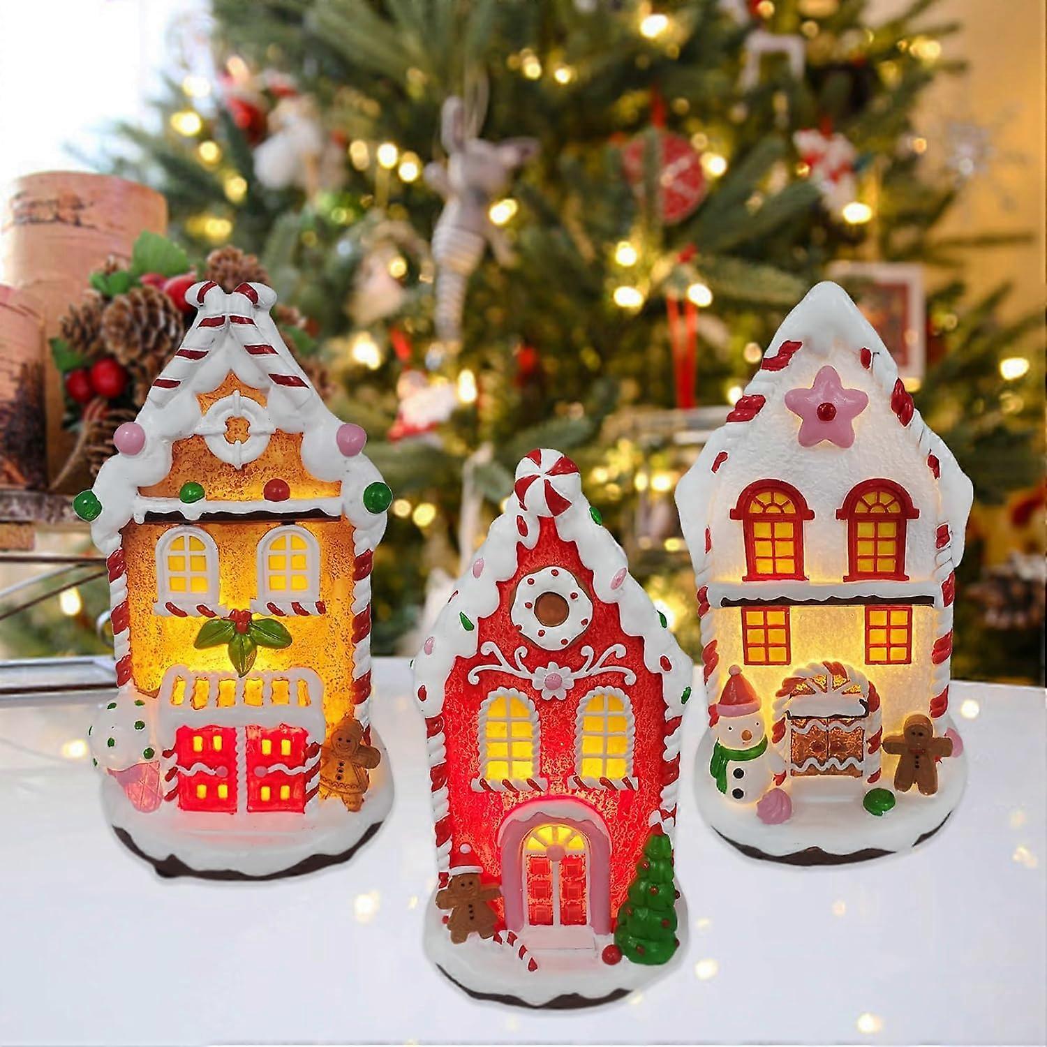 Small Lighted Christmas Village House with Ice and Snow, Resin ...