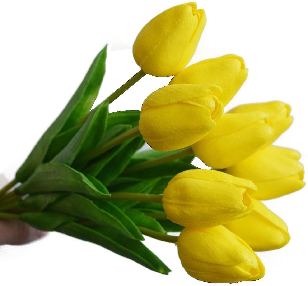 10 Stunning Realistic Touch Pu Artificial Tulip Bouquet With Stem ...