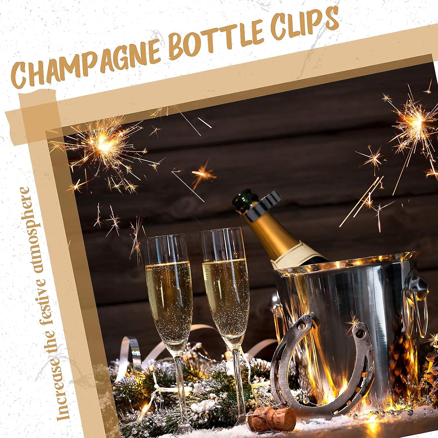 12 Pieces Champagne Bottle Sparkler Single Holder Safety Clips - Black ...