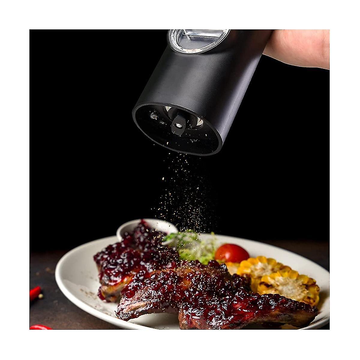 Electric Salt And Pepper Mill Set, Battery Operated Black Pepper Mill ...