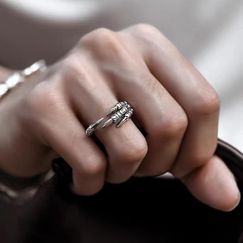 Copper Dragon Claw Ring - Chunky Norse Viking Animal Totem. Silver Ring with an Opening ...