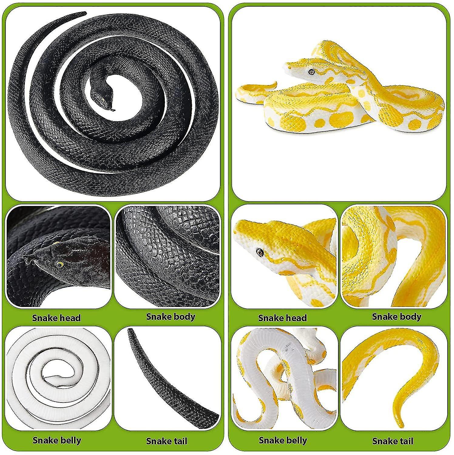 Rubber Snake Realistic Fake Snakes Toy Large Pythons Realistic Fake ...
