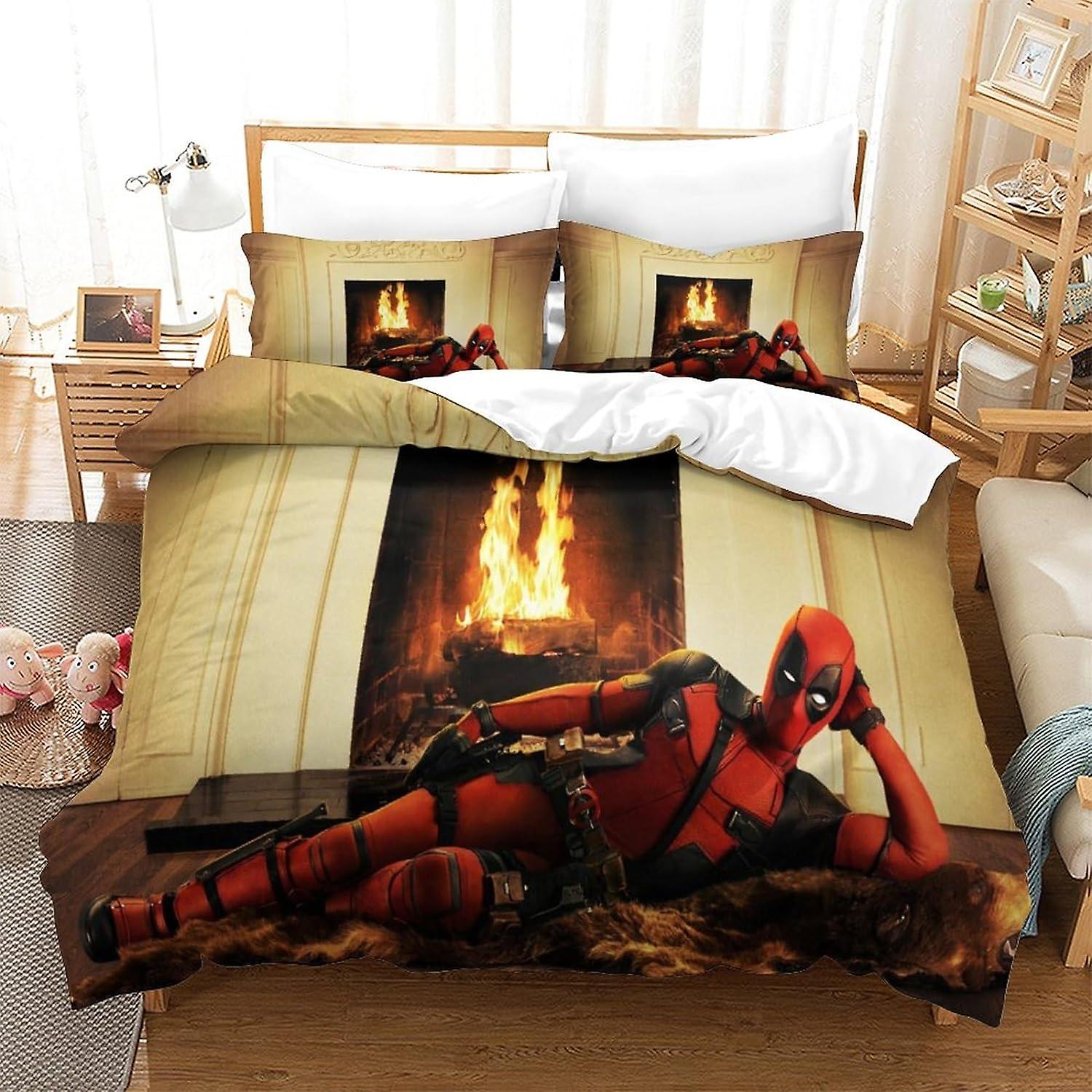 HOUKIG Bed Set Deadpool Superheroes with Duvet Cover And Pillowcase ...