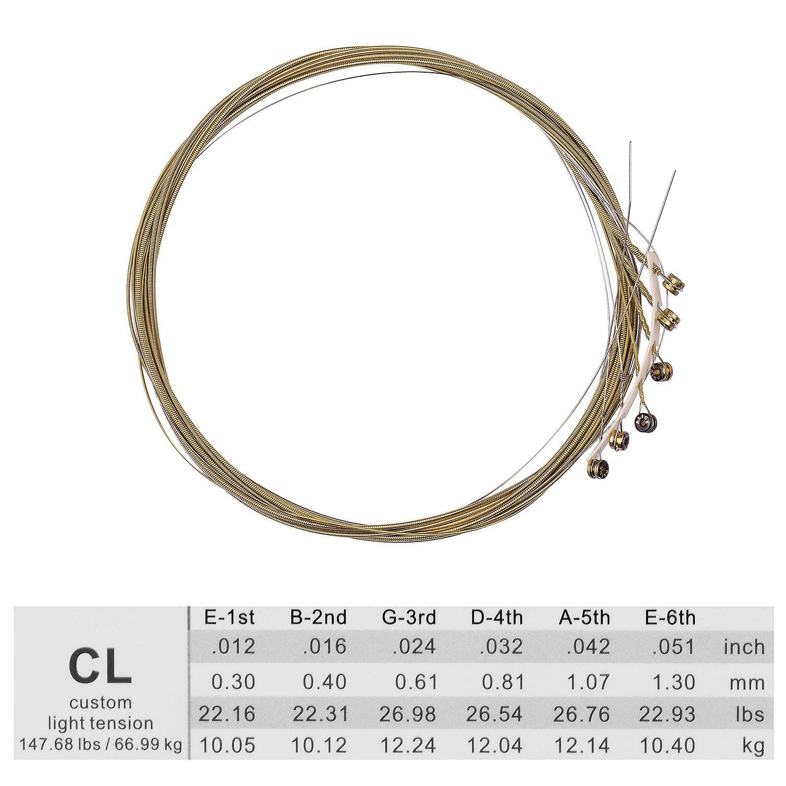 Acoustic guitar strings hexagonal core & 80/20 bronze winding string ...