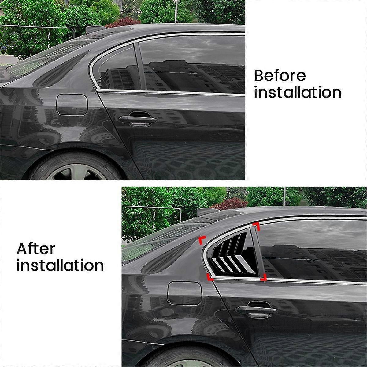 Car Rear Window Shutter Cover Trim Window Louver Side Vent Trim for 5 ...