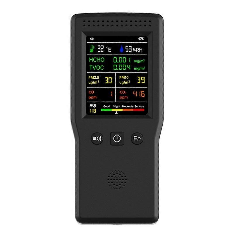 Air Quality Monitor 9-in-1 Formaldehyde Detector Temperature Humidity CO2 Meter Sensor Detect ...