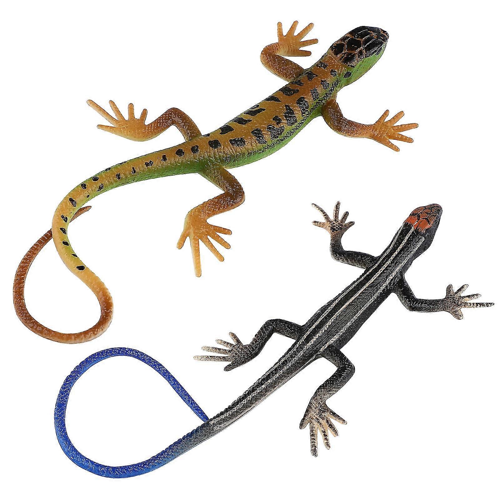 2 Pcs Toys Children Lizard Toy Realistic Lizard Artificial Lizard Model ...