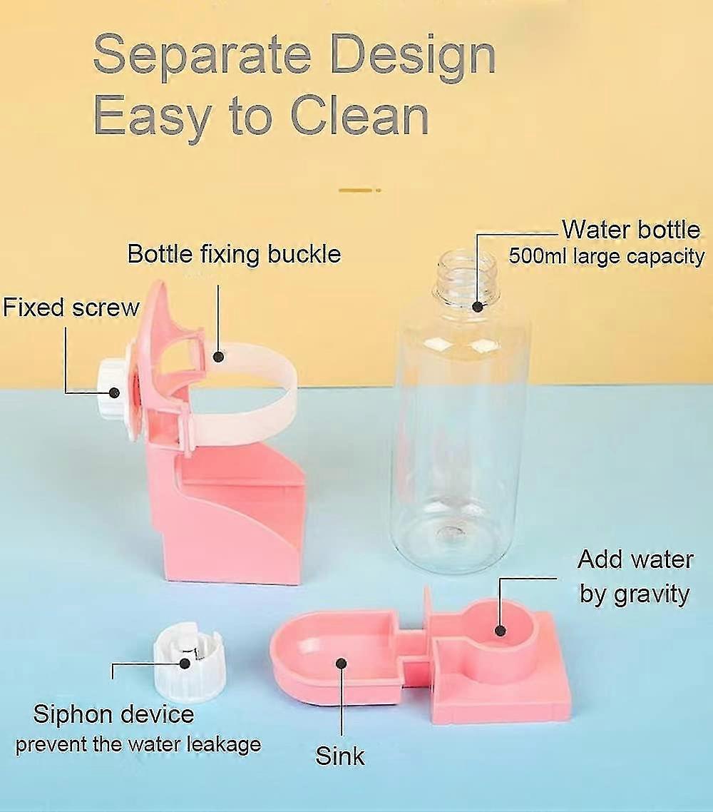 Rabbit Water Bottle, Guinea Pig Water Bottle,17oz Hanging Fountain ...