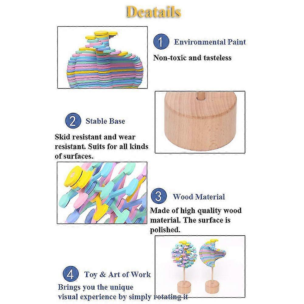 Wooden Spiral Lollipop Toy Spinning Magic Wand Decompression Kit Gifts ...