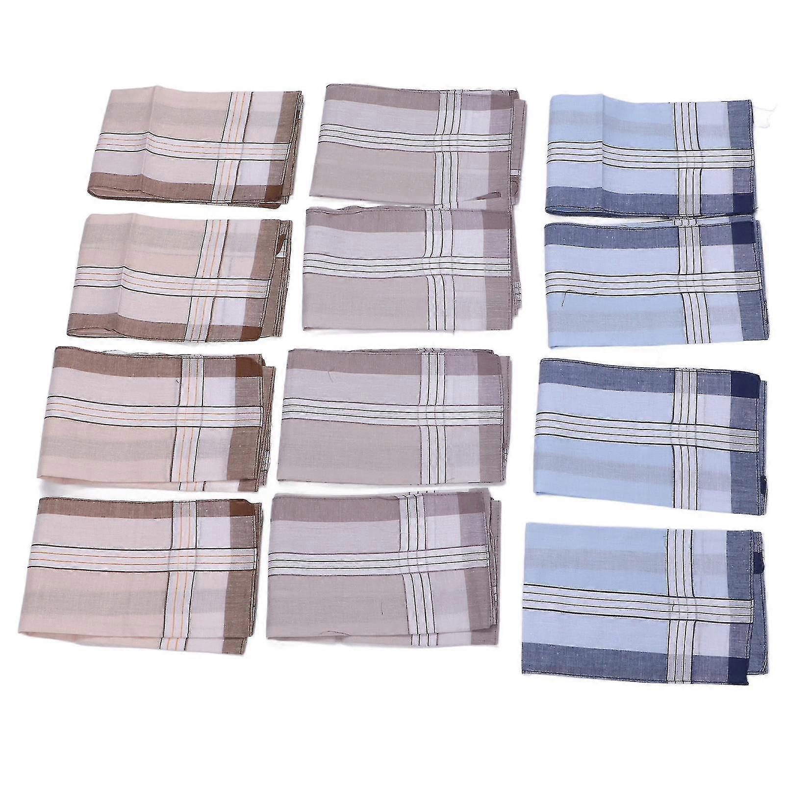 12 Pcs 40cm Cotton Men Handkerchiefs Elderly Handkerchief Sweat ...