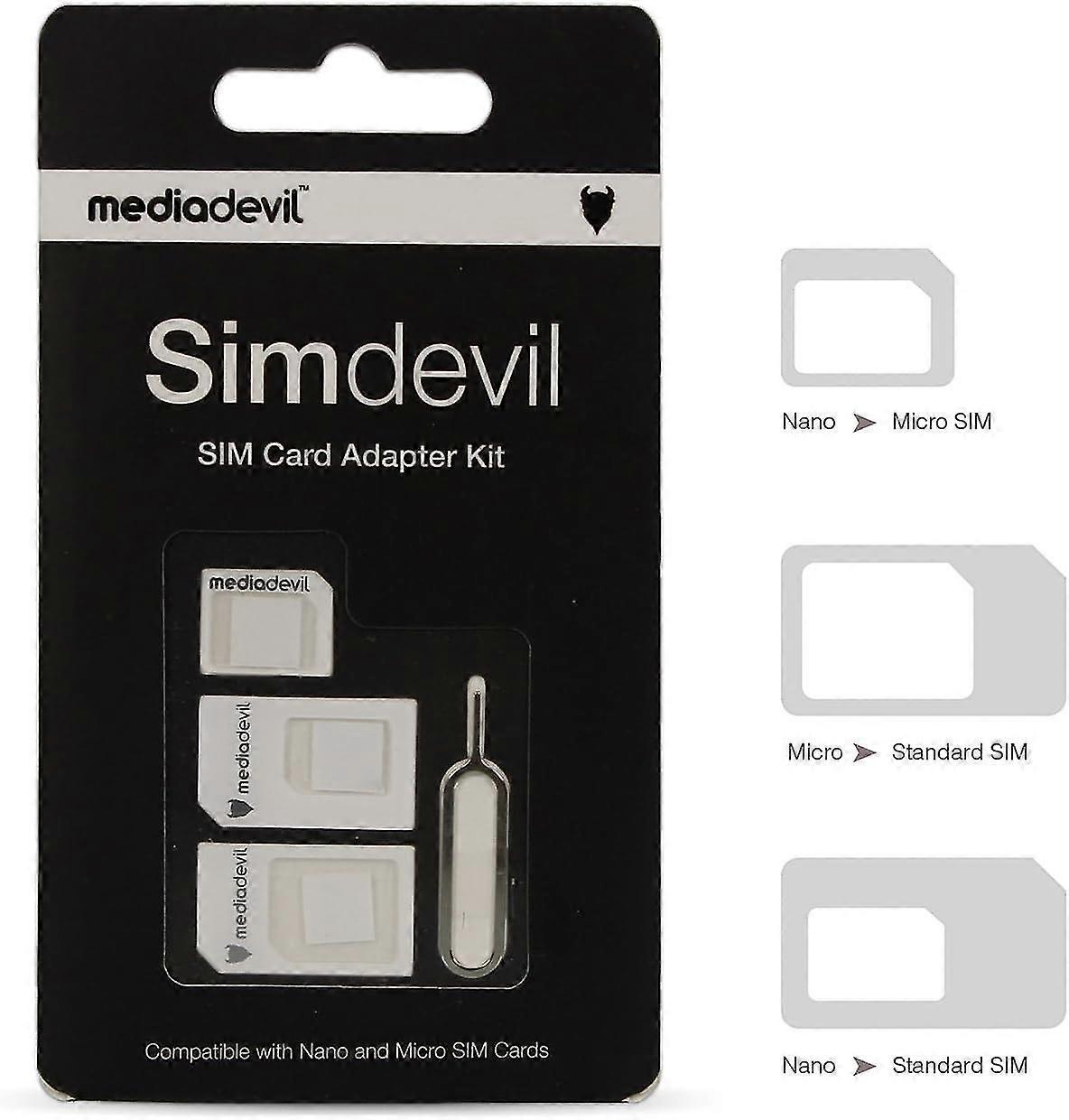 Simdevil 5-in-1 Sim Card Adapter Kit (nano/micro/standard) | Fruugo UK