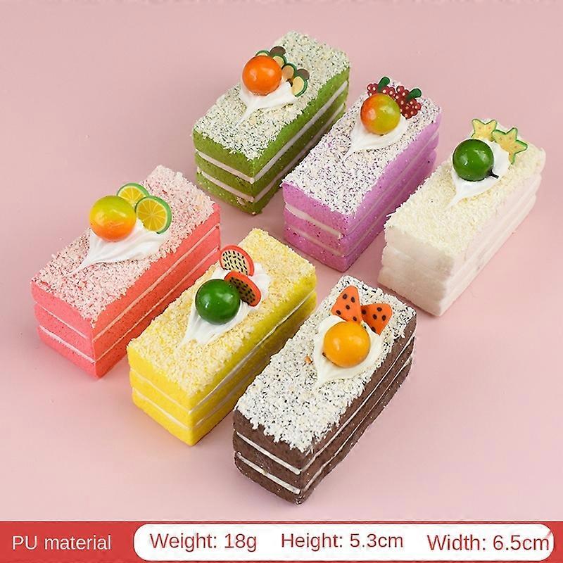 JWL 6 Pcs/Set Simulation Fruit Cream Cake Artificial Bread Fake Cake ...