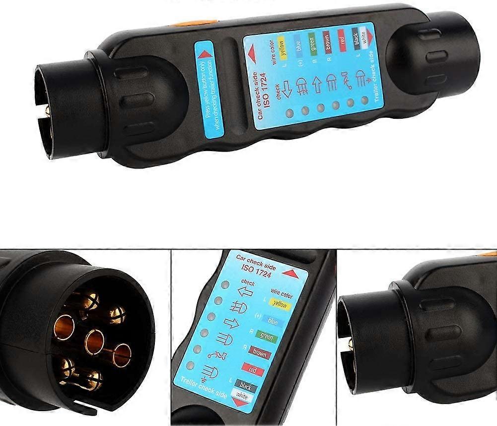 7 Pin Trailer Tester Tool, 7pin 12V Tow Trailer Strip Plug Socket ...