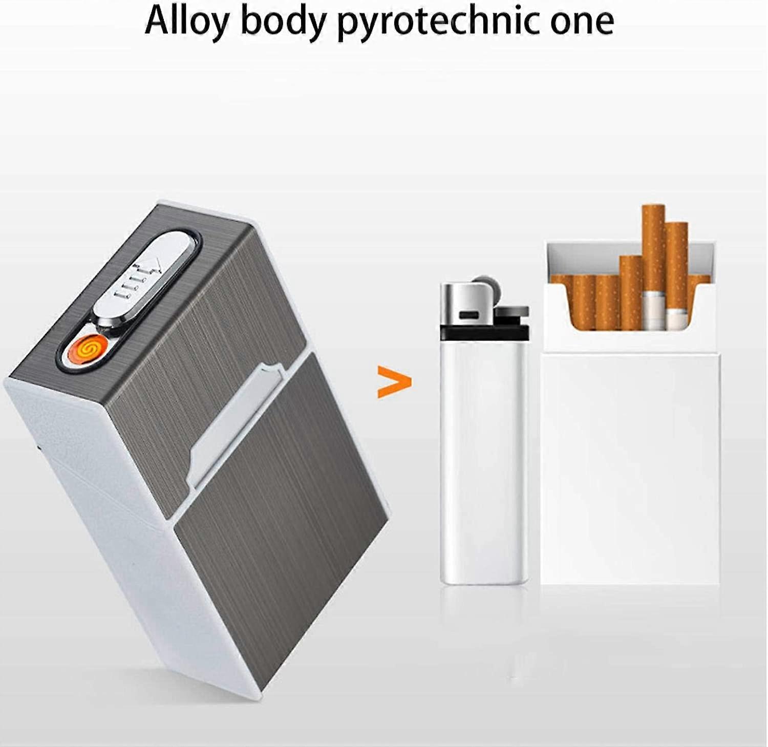 Cigarette Case with Lighter, Metal Cigarette Box, Full Pack of 20 ...