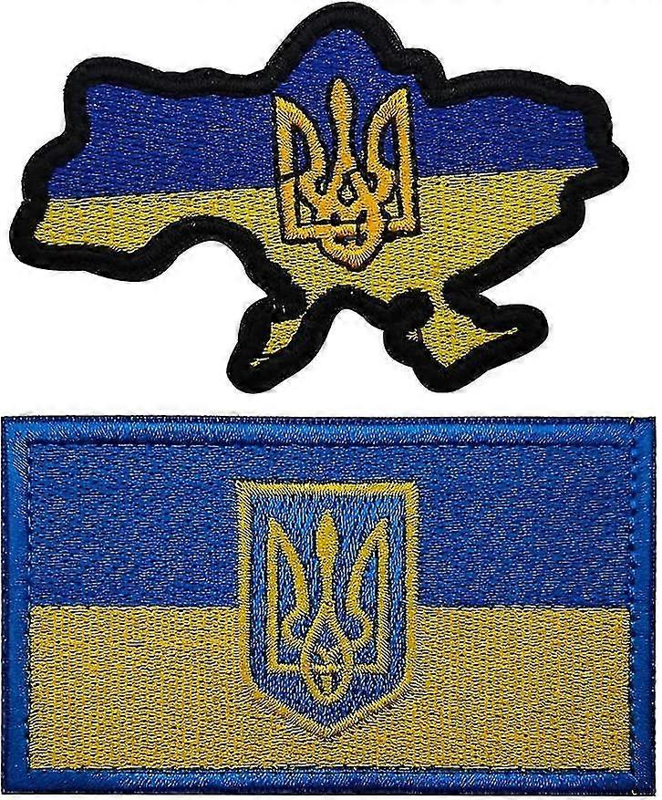 2 Pack Ukraine Flagge Patch-Wappen - Gestickte Naht auf Wappen Ukrainische taktische ...