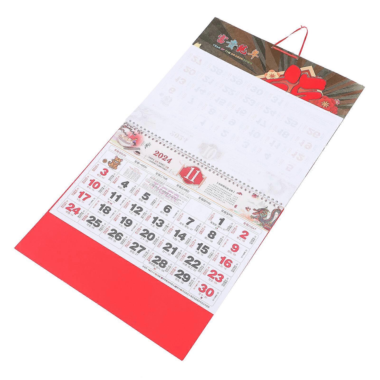 Chinese New Year Calendar Hanging Calendar Traditional Calendar 2024 ...